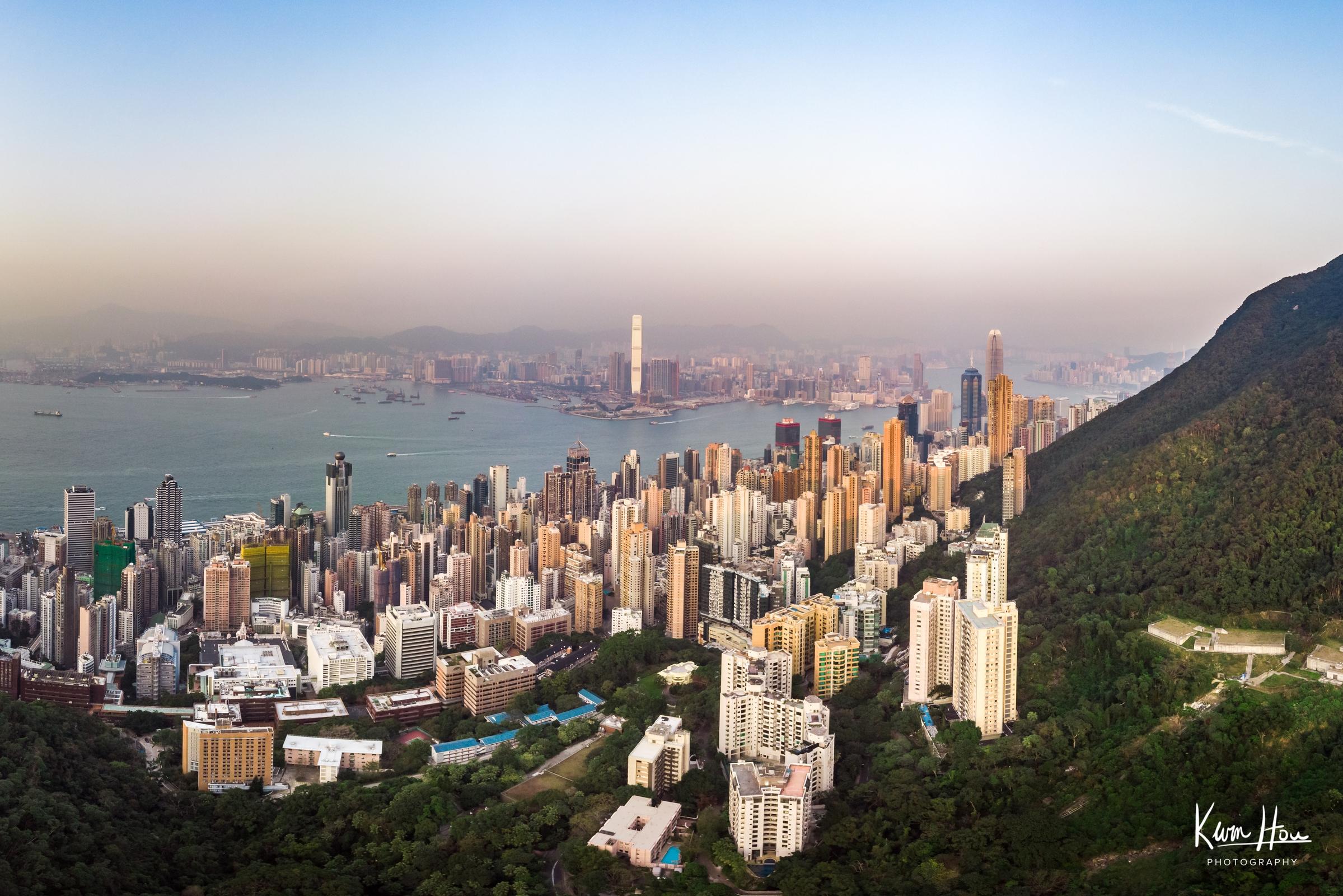 Hong Kong Downtown Horizon Drone Pinewood Battery | Kevin Hou Photography